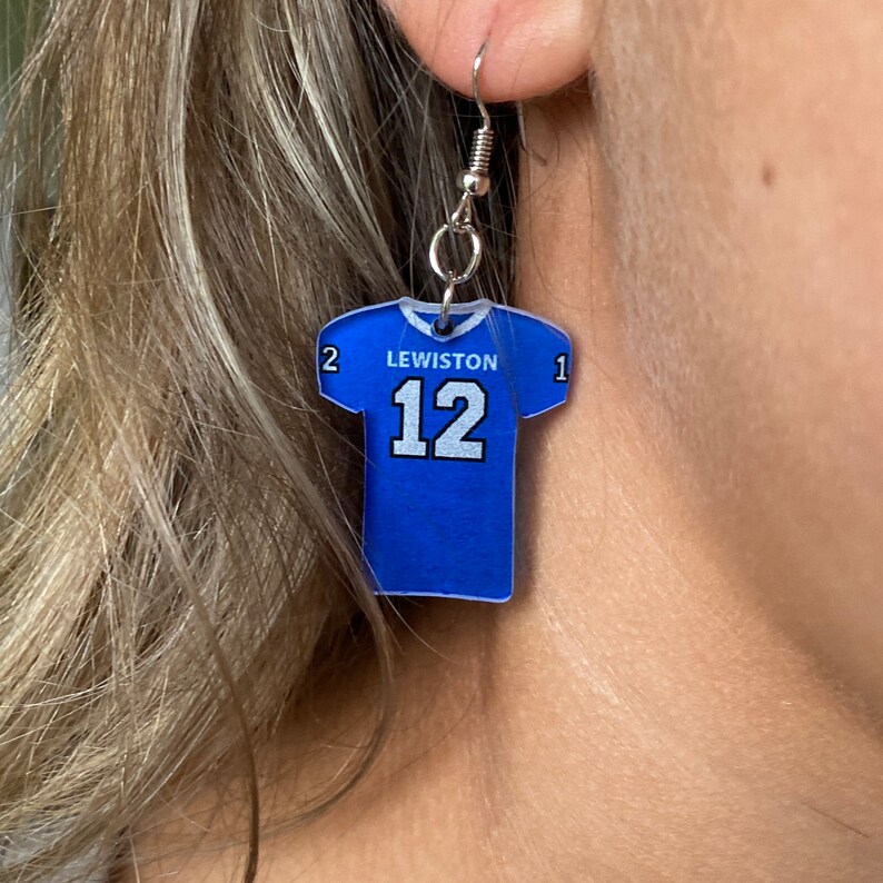 Custom Mini Football Jersey Mom Earrings, Football Team Earrings ...
