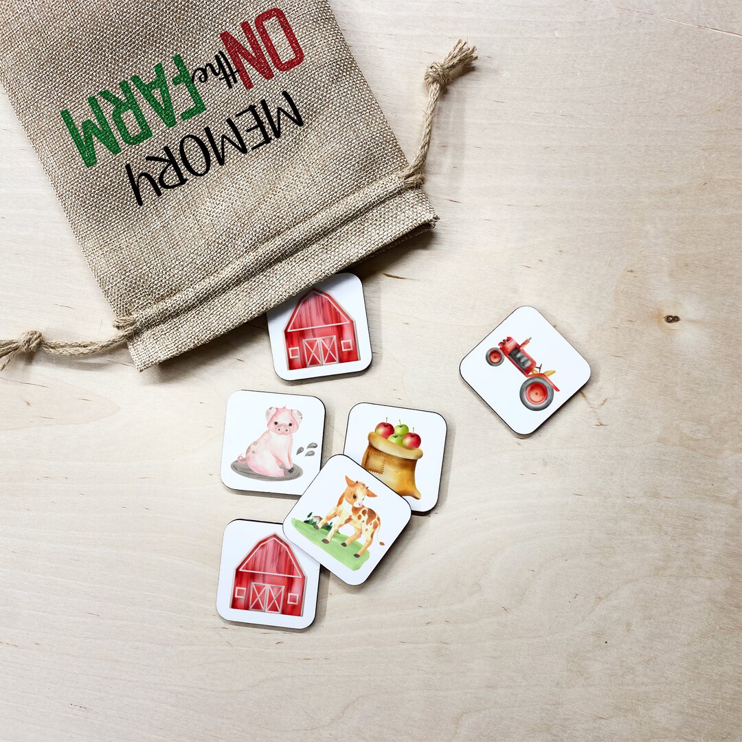 Farm Animals Memory Match Game | Montessori Educational Toy - Etsy