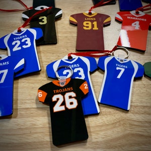 Personalized Football Jersey Keychain or Ornament | Team Keepsake - Etsy