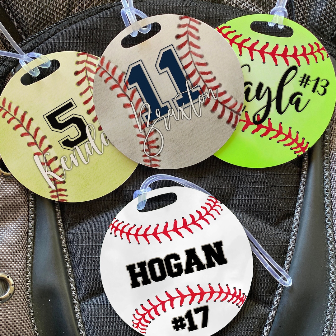 Sports Bag Tags | Softball Tag | Team Gift | Ball Bag Tag | Bat Bag - Etsy