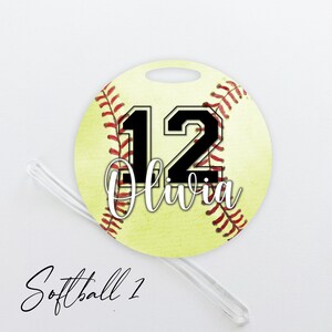 Sports Bag Tags | Softball Tag | Team Gift | Ball Bag Tag | Bat Bag - Etsy