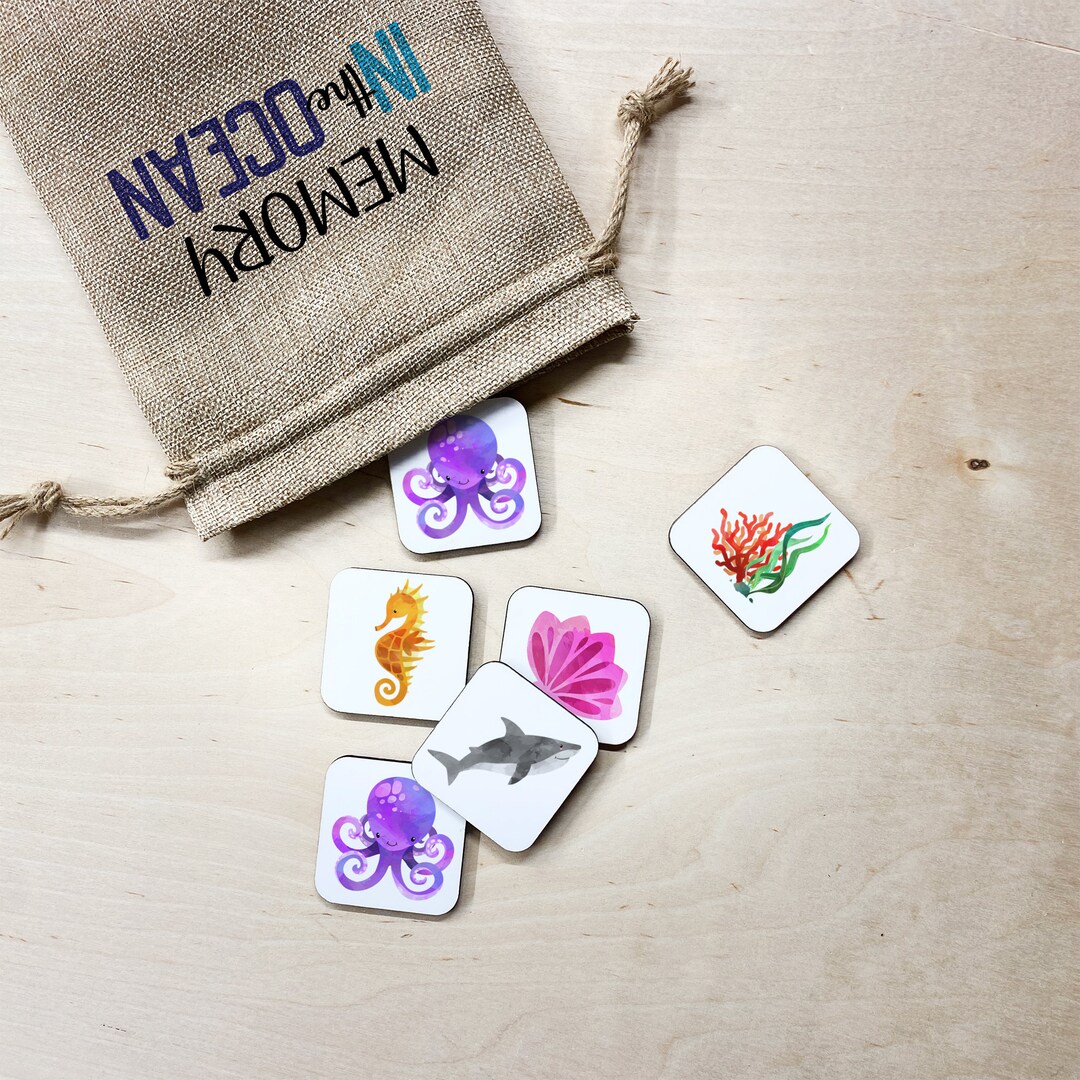 Ocean Memory Match Game | Montessori Homeschool Toy With Personalized ...