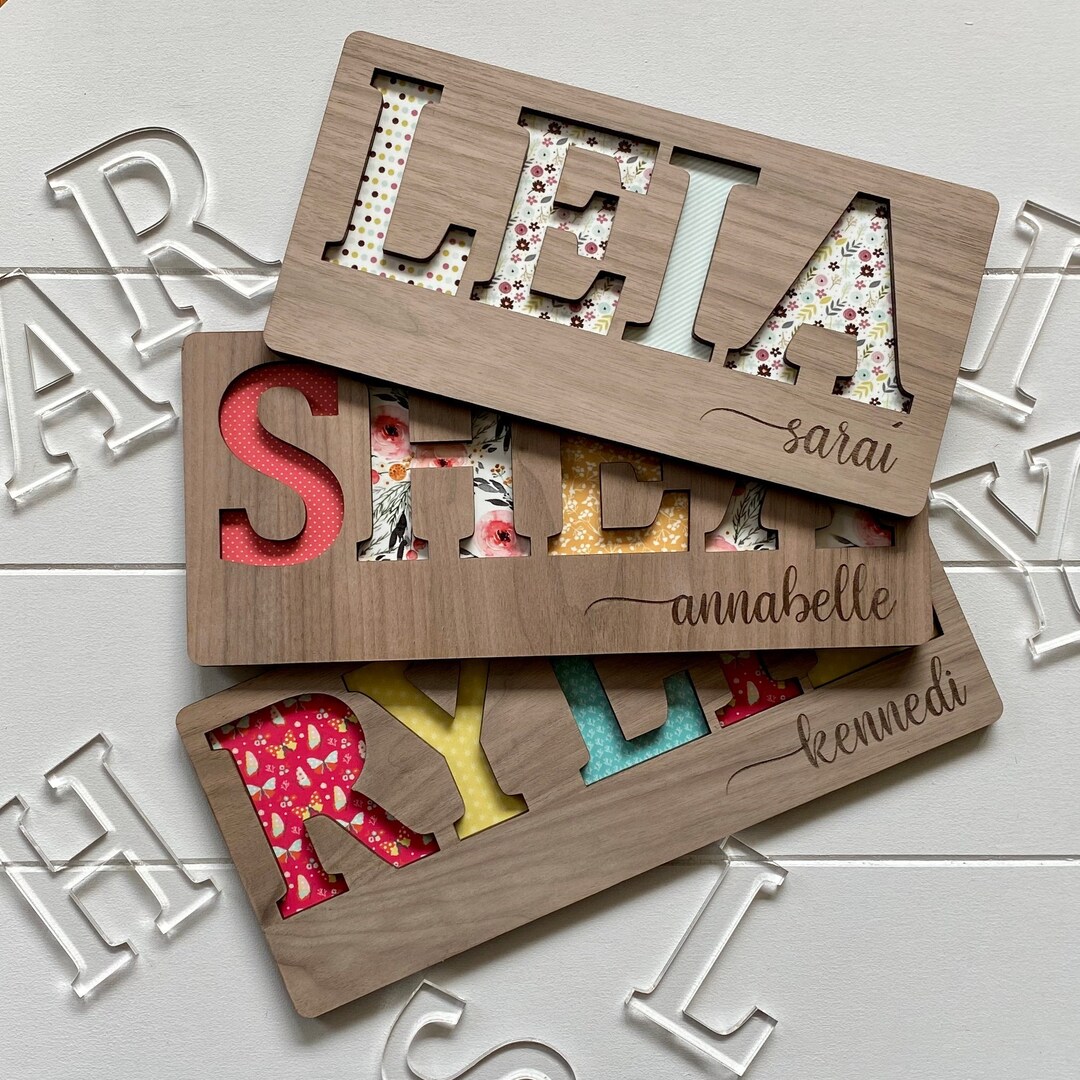 Personalized Name Puzzle, New Baby Gift, Wooden Toys, Baby Shower ...