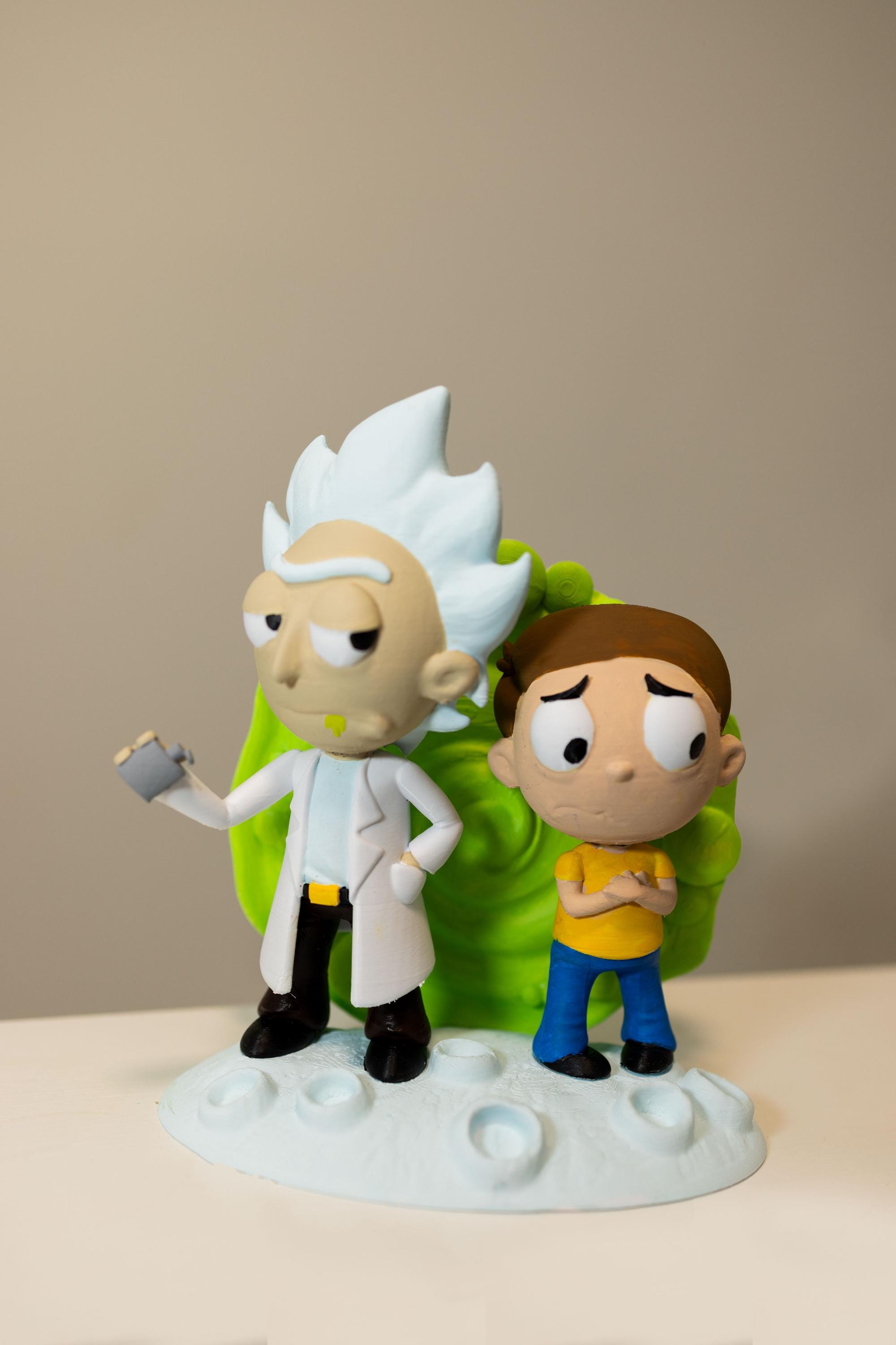 Ricky and Morty Figurine, Fan Art of Ricky and Morty, Art Figurine ...