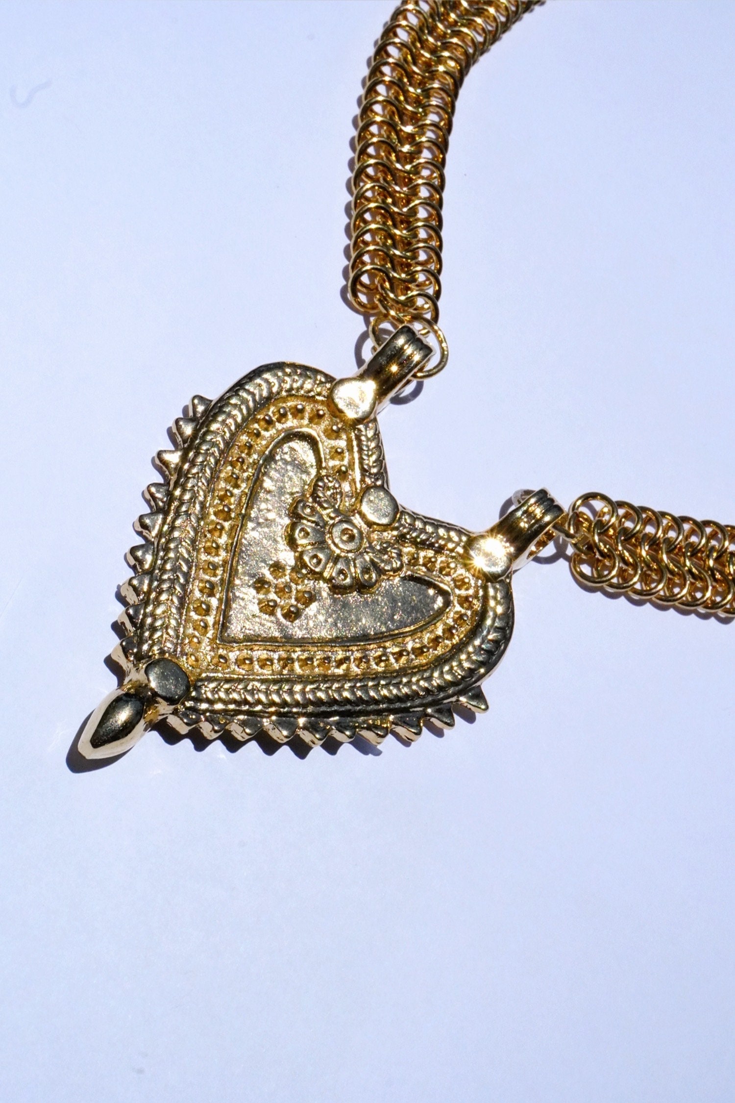 Large Gold Heart Necklace - Etsy