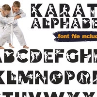 Karate Font TTF SVG Files Karate Letters Font Karate Alphabet Ying Yang ...