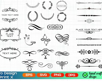 Decorative line svg | Etsy