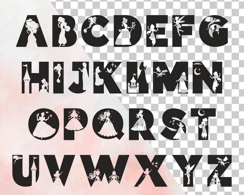 Princess Font OTF, Princess Alphabet, Girl Birthday Letters, Magic ...