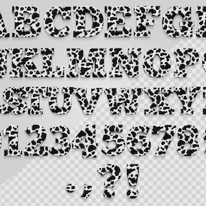 Cow Letters PNG, Cow Alphabet PNG, Farm Animal Letters, Alphabet ...