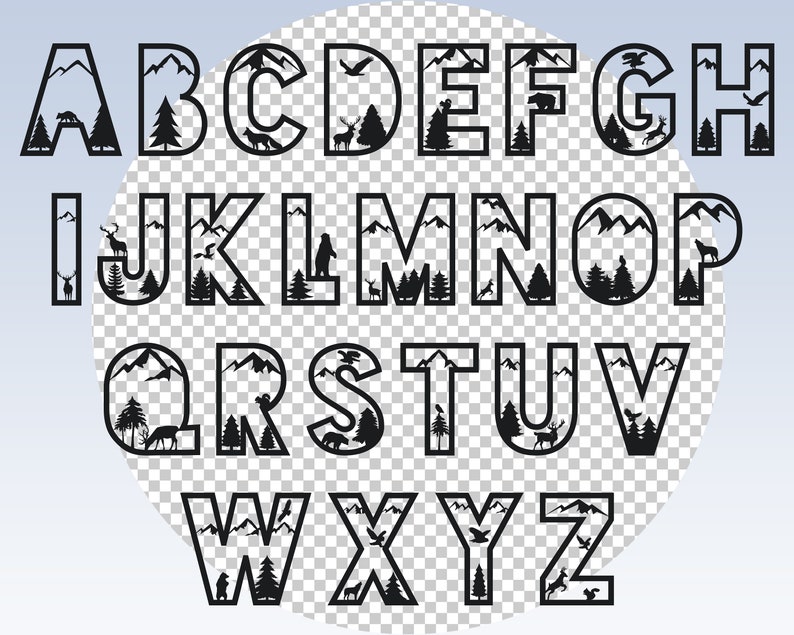 Wildlife Animals Font, Forest and Mountains Font, Nature Font, Animals ...
