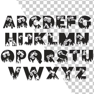 Monster Truck Font OTF, Monster Jam Alphabet, Cars Font, Kids ...