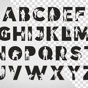 Military Alphabet, Soldiers Font for Kids, Army Letters, SVG and TTF ...