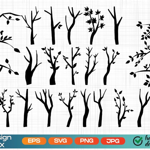 Tree Branch Svg Branch Silhouettes Leaf Branch Clipart Tree - Etsy