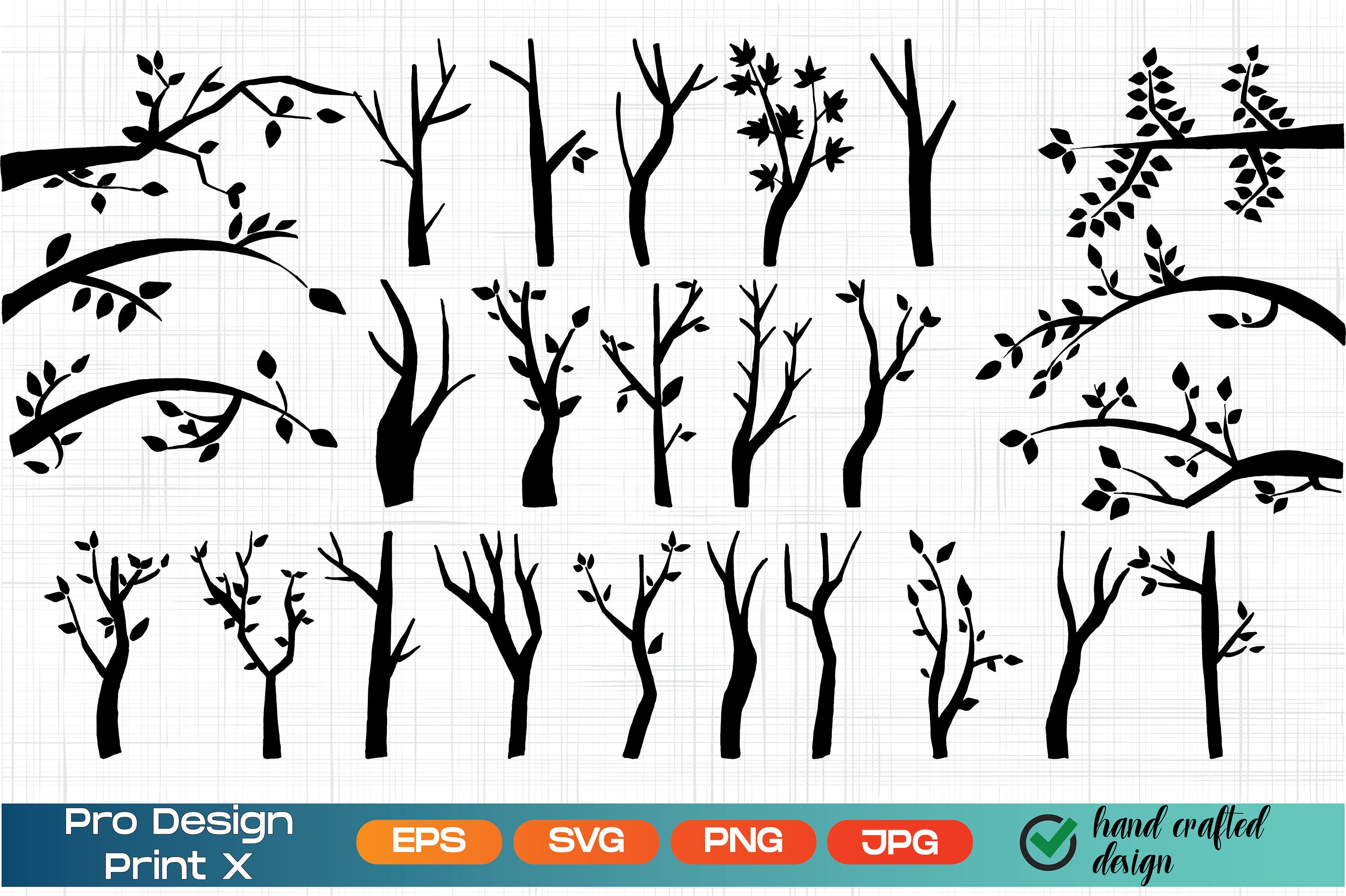 Tree Branch Svg Branch Silhouettes Leaf Branch Clipart Tree | Etsy