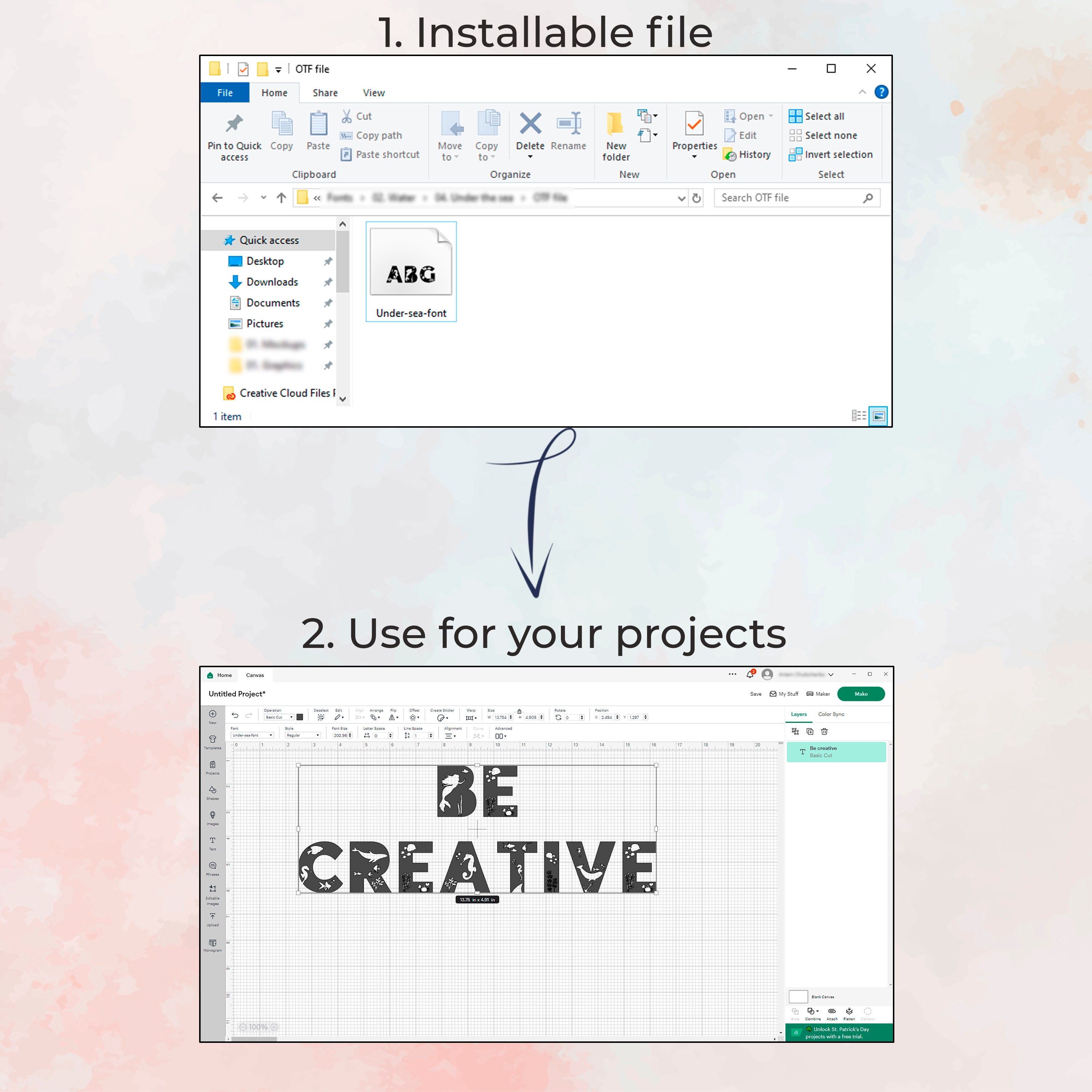 Sea Life Font, Ocean Animals Alphabet, Under Water Letters SVG ...