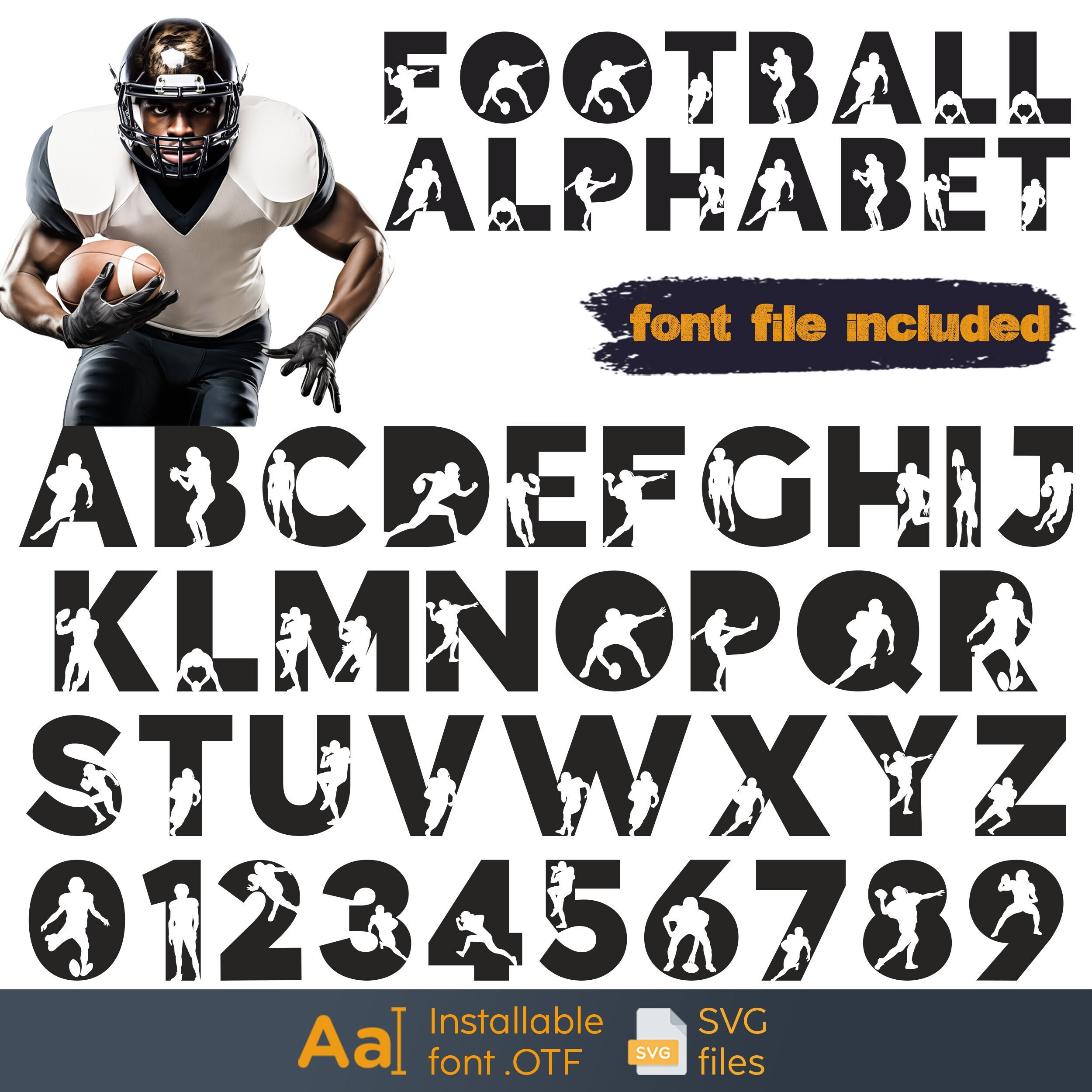 Football Numbers Font