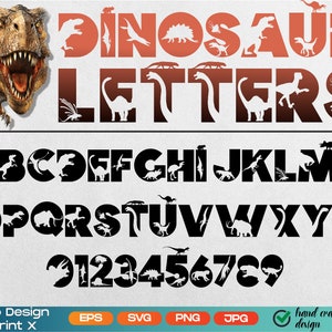 Dino Letters Svg Dinosaur Alphabet Svg Dinosaur Birthday - Etsy
