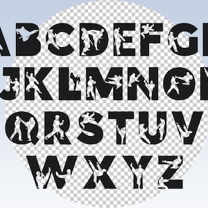 Karate Font, Karate Svg Clipart, Taekwondo Font, Martial Letters, Sport ...