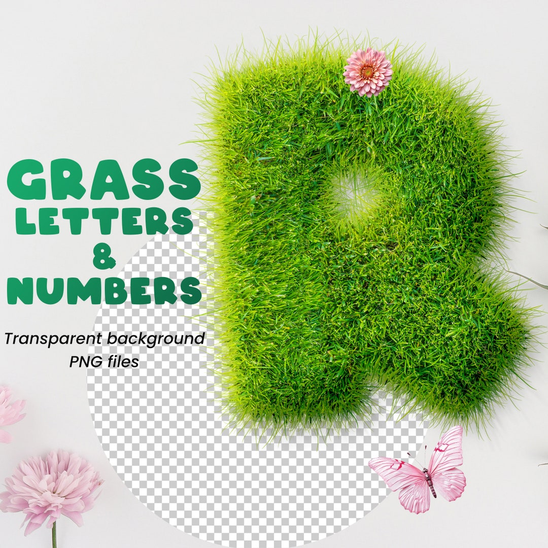 Grass Letters and Numbers PNG, Green Font, Grass Alphabet, Summer Font ...