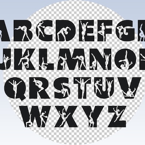 Gymnastics Font, Gymnastics Mom Svg, Gymnast Alphabet, Sport Font ...