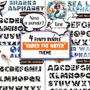 Ocean Under Water Font, Under Sea Letters Clipart, Fish Alphabet SVG ...