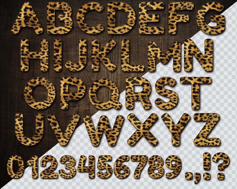 Leopard Letters PNG Leopard Alphabet PNG Leopard Print - Etsy