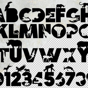 Safari Animals Alphabet SVG, Zoo Letters SVG, Kids Alphabet, Wildlife ...