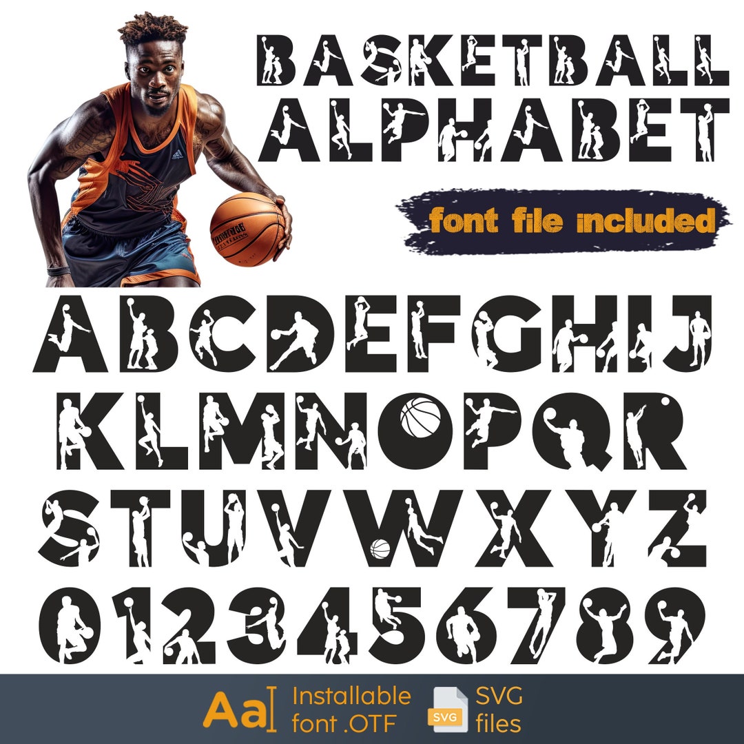 Basketball Font, Basketball Alphabet, Sports Font, Basketball Letters ...