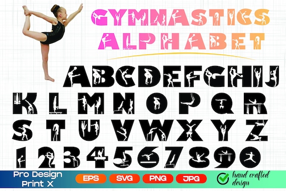 Gymnastics Svg Gymnastics Alphabet Gymnast Letters Svg - Etsy