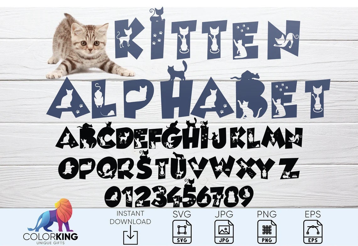 Cat Alphabet SVG, Cat Letters SVG, Cat Lover SVG, Animal Letters Svg - Etsy