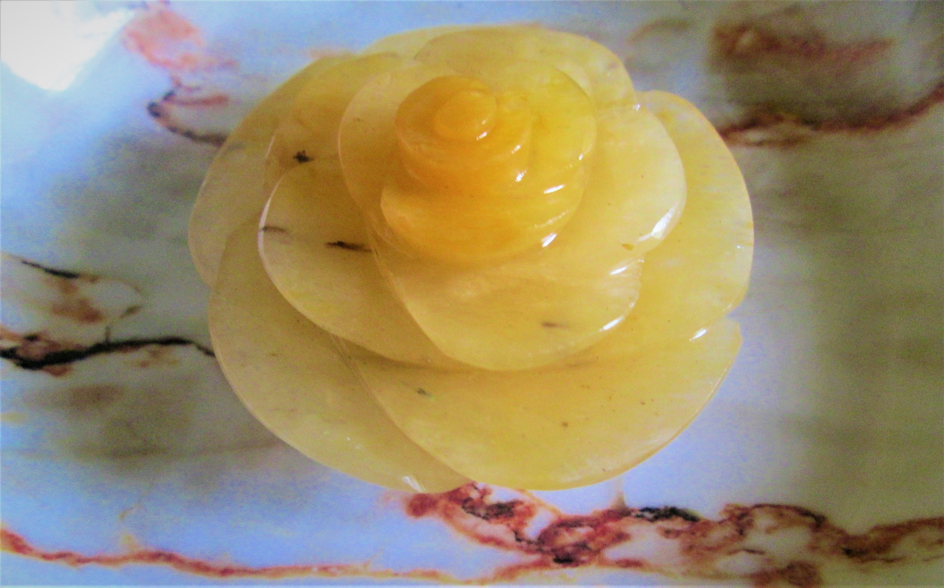 Genuine Citrine Flower Carving Rose Shaped Handmade Crystal | Etsy