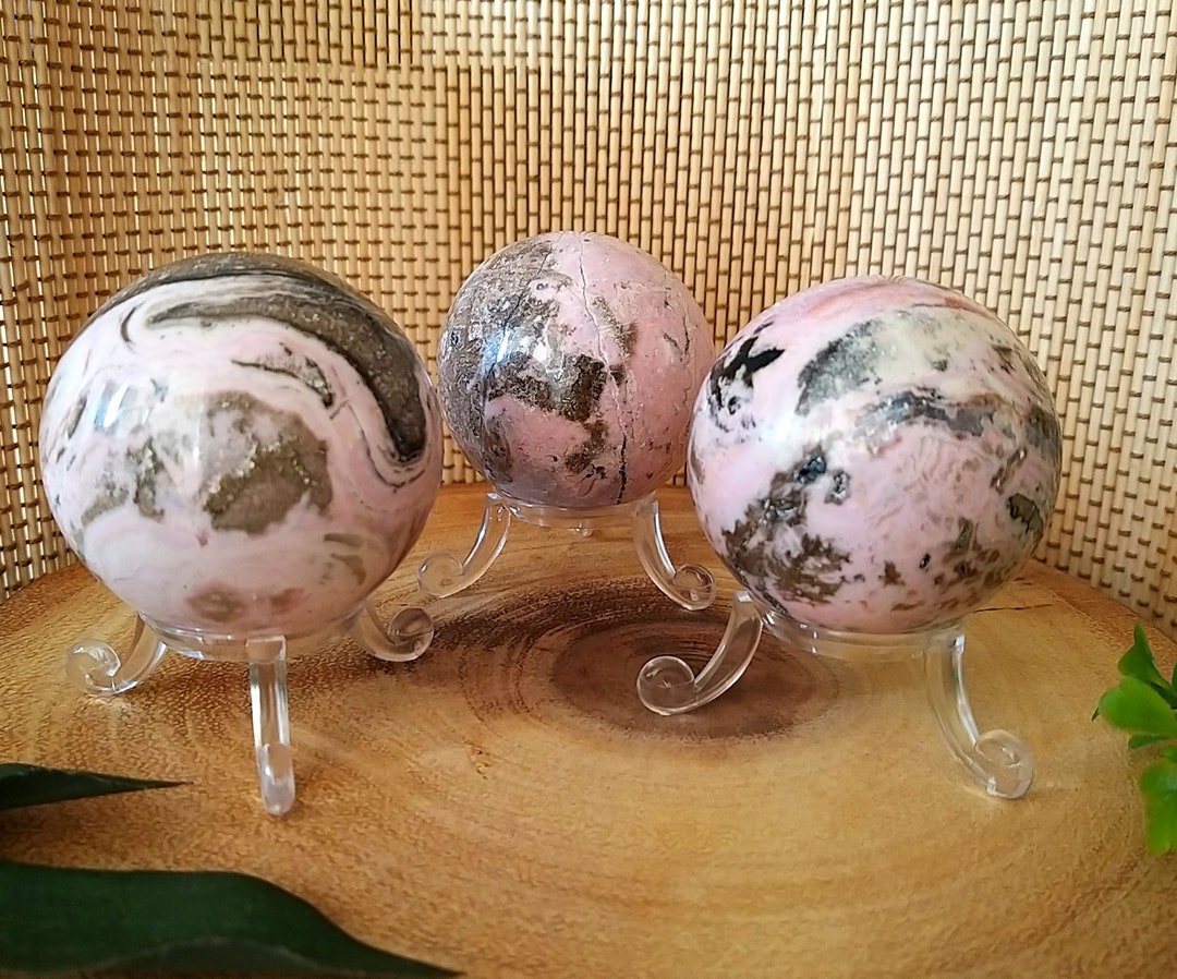 Rhodochrosite Sphere | Beautiful Rhodochrosite Polihed Ball | 40mm TO ...