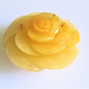 Genuine Citrine Flower Carving Rose Shaped Handmade Crystal Home Decor ...