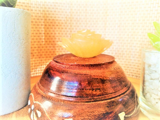 Genuine Citrine Flower Carving Rose Shaped Handmade Crystal | Etsy