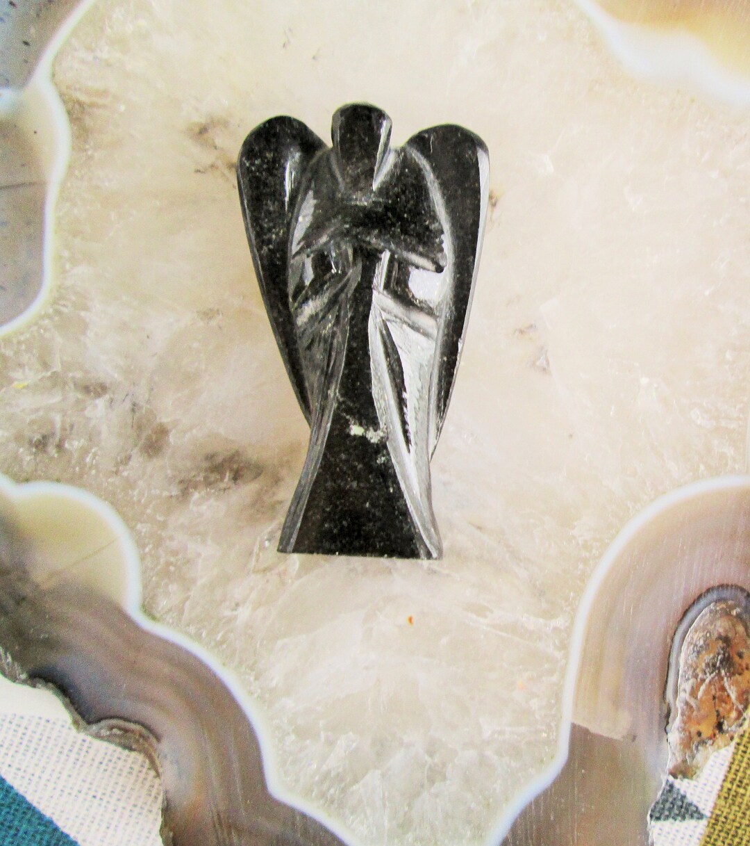 Black Onyx Crystal Angel Black Onyx Crystal Energy Angel - Etsy