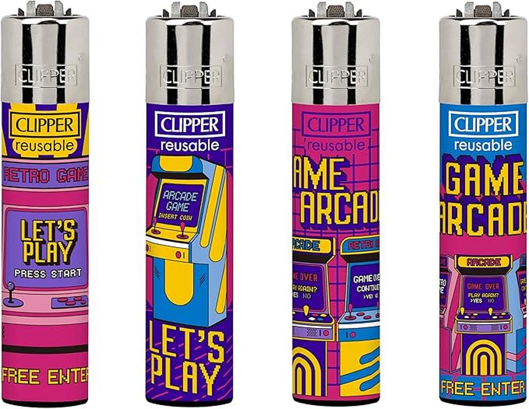 4 X Arcade RARE Clipper Lighters Funny Cool Clippers 420 Gamer Gas ...