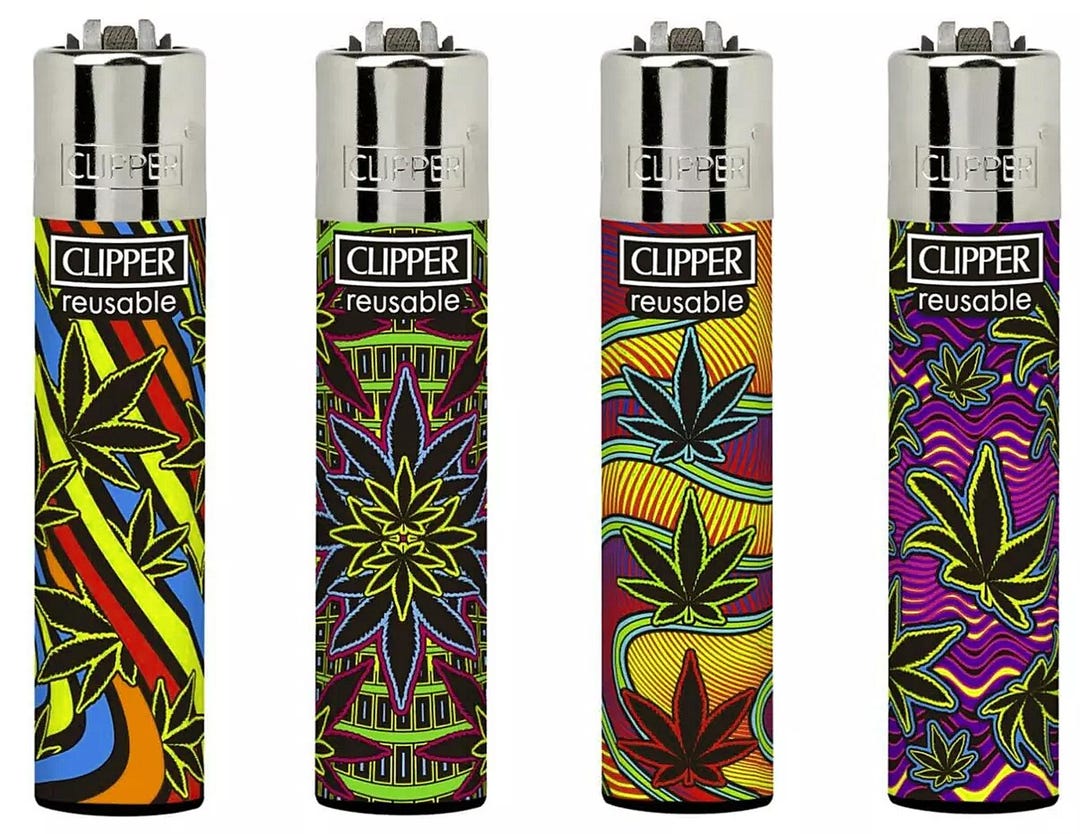 Rare Neon Leaves Clipper Lighters Cool Clippers Funny Lighter Colourful ...