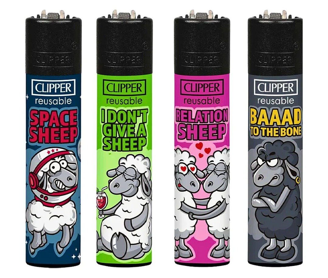 Funny Sheep RARE Clipper Lighters Funny Cool Clippers Lighter 420 ...