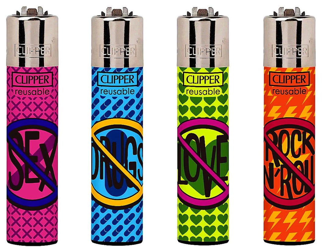 Banned RARE Clipper Lighters Funny Cool Clippers Colourful Gas ...