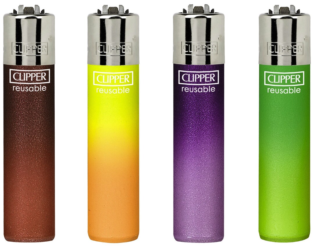 4 X Multi Colour Fade Clipper Lighters Rare Cool Lighter Clippers Gas ...