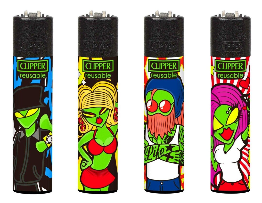 Alien People RARE Clipper Lighters Funny 420 Cool Clippers Space Aliens ...