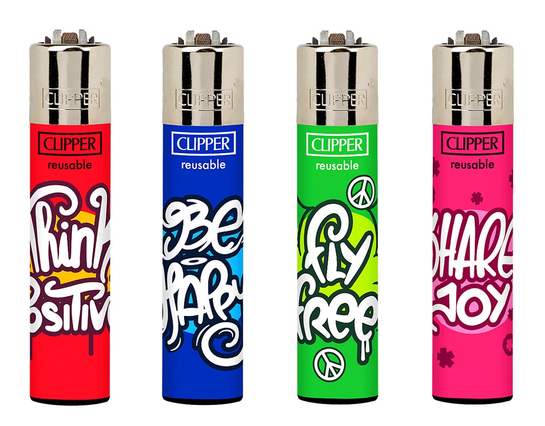 4 X Positive Phrases RARE Clipper Lighters Unique Funny Cool Clippers ...