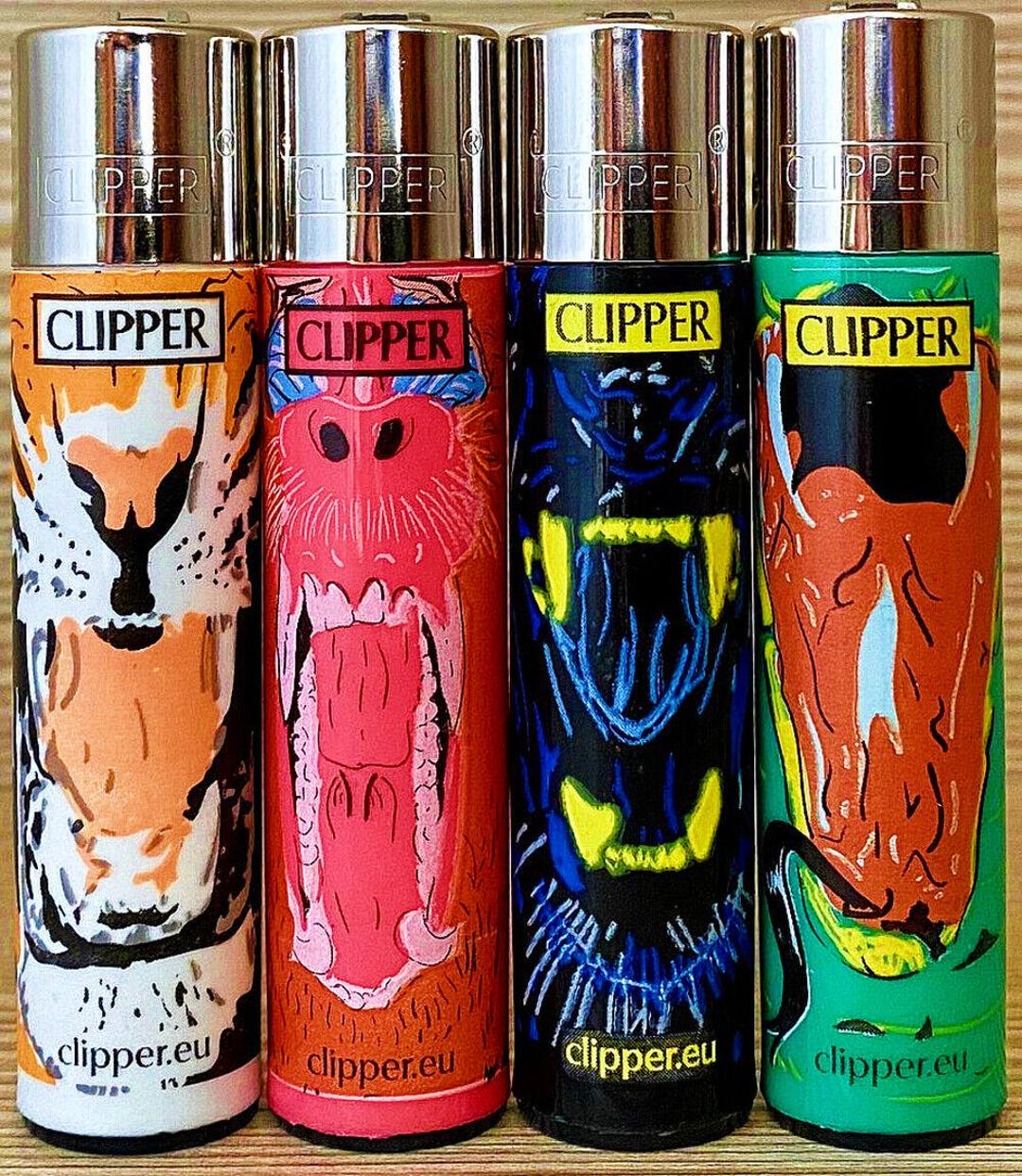 Animal Mouths RARE Clipper Lighters Cool Funny Tiger Baboon Panther ...