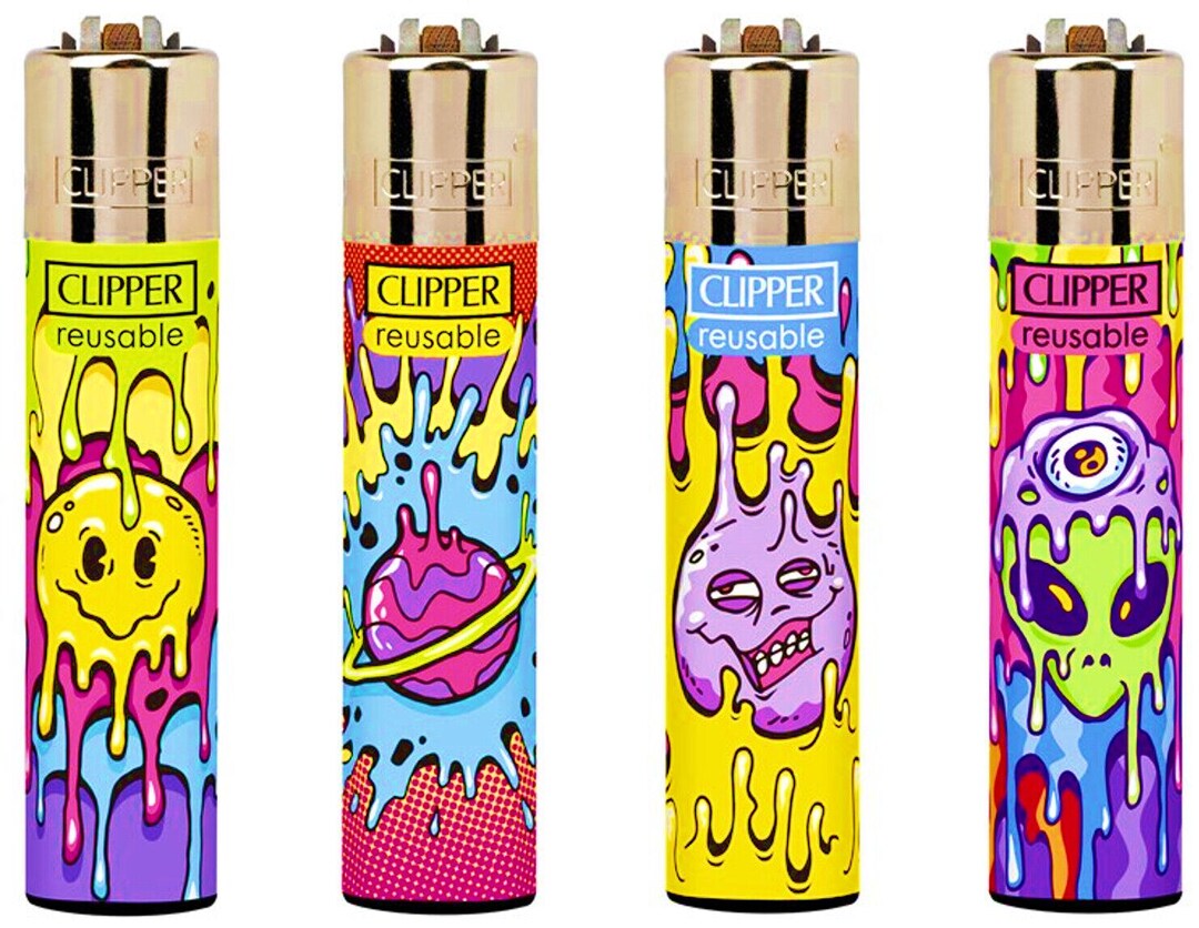 Psychedelic Art RARE Clipper Lighters Funny Cool Clippers Colourful Gas ...
