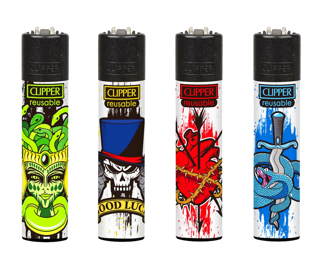 Old School Tattoo Style Rare Clipper Lighters Unique Funny Cool ...