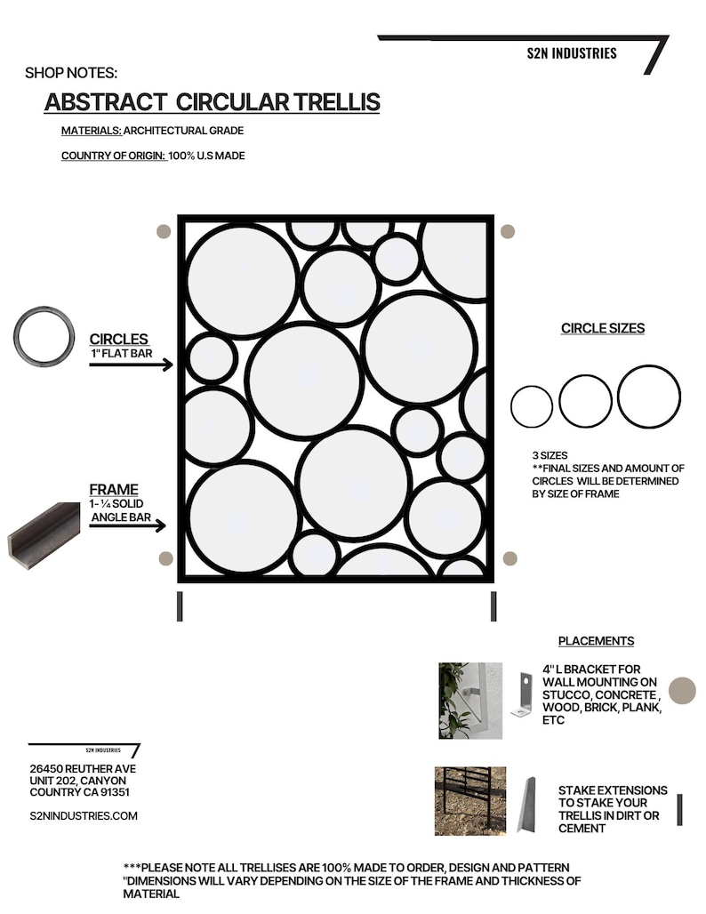 Abstract Circular Trellis, Metal Garden Trellis, Large Steel Design ...