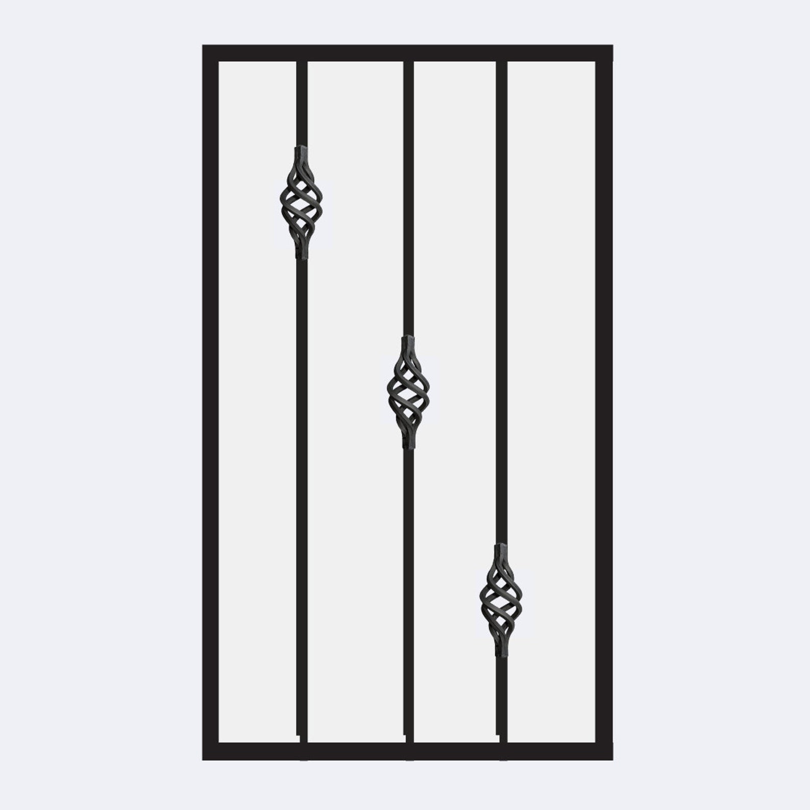 Basket Scroll Baluster Trellis, Modern Twist Scroll Panel for Climbing ...