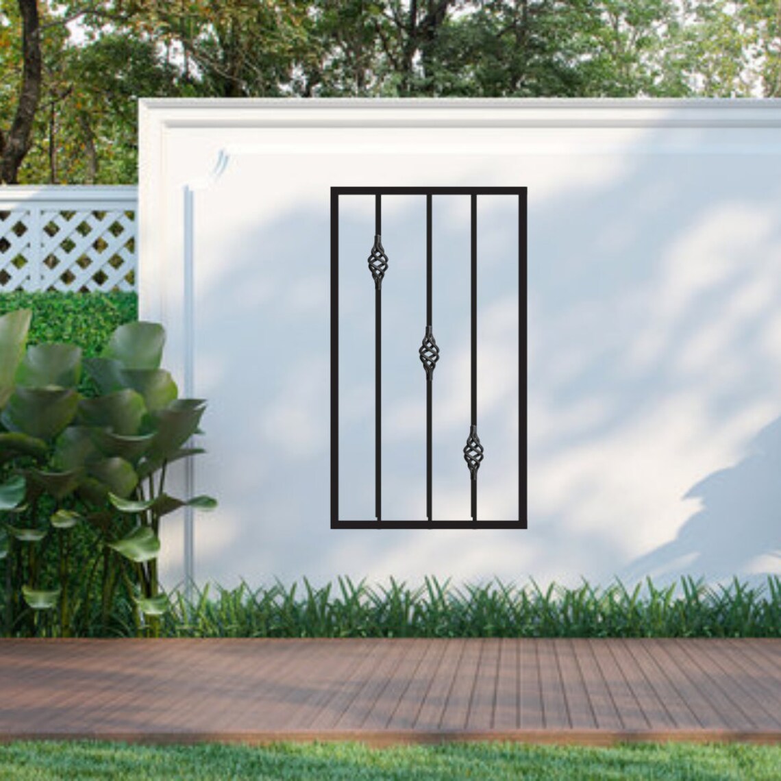 Basket Scroll Baluster Trellis, Modern Twist Scroll Panel for Climbing ...