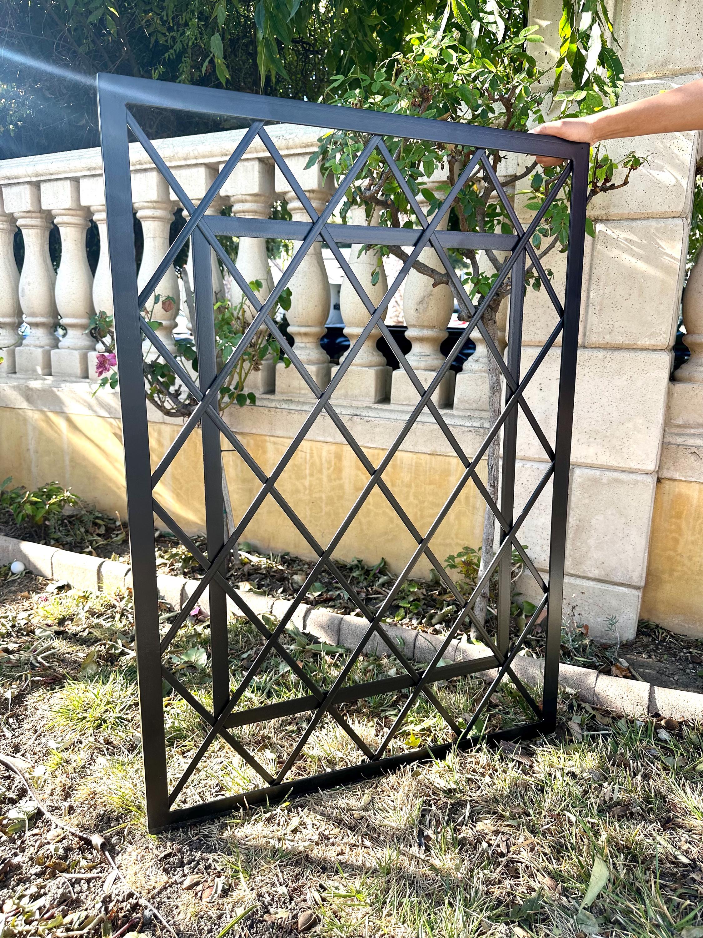 100% Hand-made Iron Trellis Panel, Inverted Diamond Trellis for Garden ...