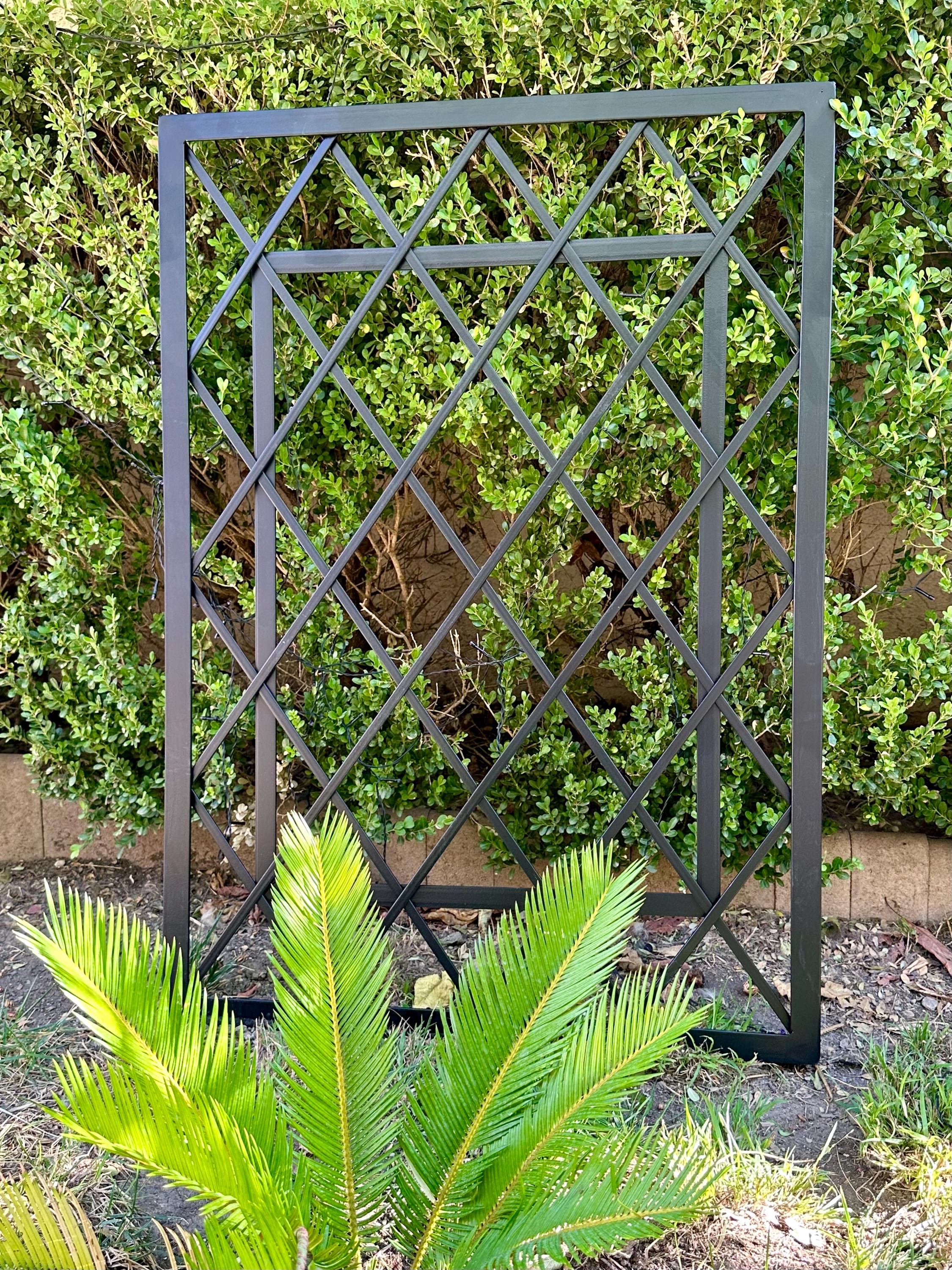 100% Hand-made Iron Trellis Panel, Inverted Diamond Trellis for Garden ...